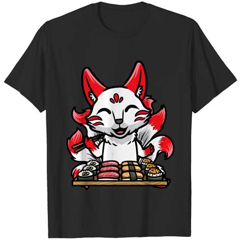 Fox Lover Kitsune Cute Anime Sushi Japanese Nine Tailed Fox Kawaii T