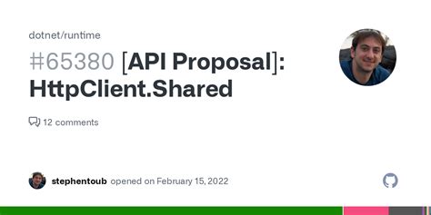 API Proposal HttpClient Shared Issue 65380 Dotnet Runtime GitHub