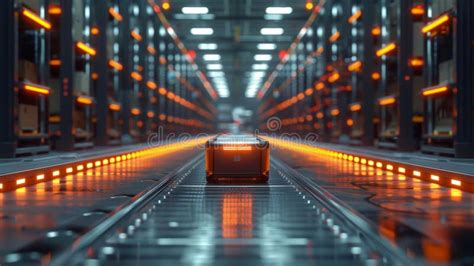 Automated Warehouse With Robotics Generative Ai Stock Illustration Illustration Of Modern