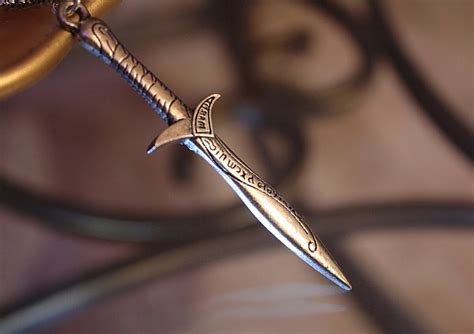 Sword Pendant Glow In The Dark Elven Dagger Necklace Etsy