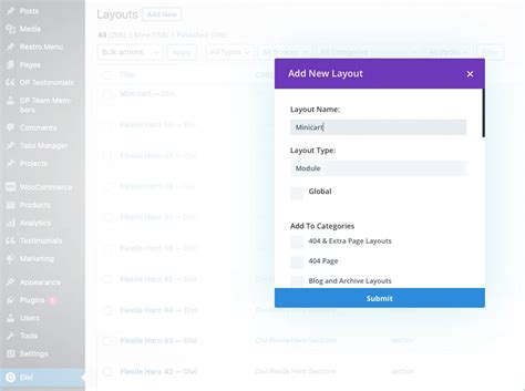 dcp mini cart divi extended documentation