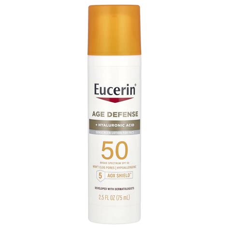 Eucerin 노화 방지 얼굴용 가벼운 자외선 차단제 로션 Spf 50 향료 무함유 75ml25fl Oz