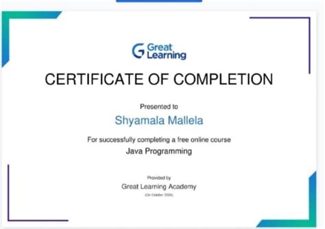 Shyamala Mallela On Linkedin I Am Very Happy To Share That I Have Successfully Completed The Java