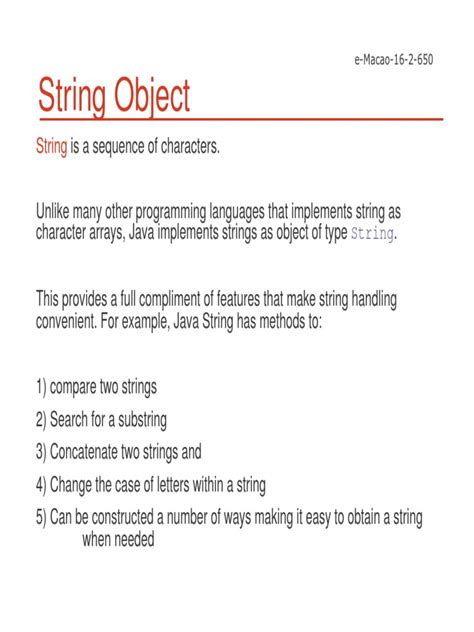 Java Strings Slides Pdf String Computer Science Method Computer Programming