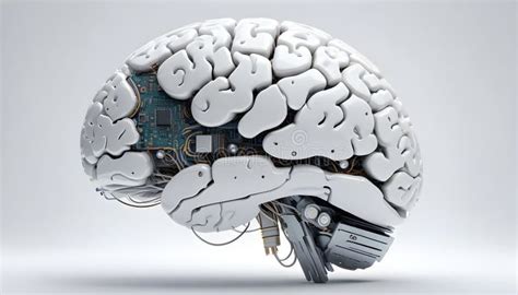 Realistic 3d Rendering Of Fusion Brain Computer Artificial