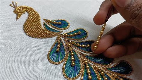 Aari Work Peacock Design Peacock Design Aariembroidery20