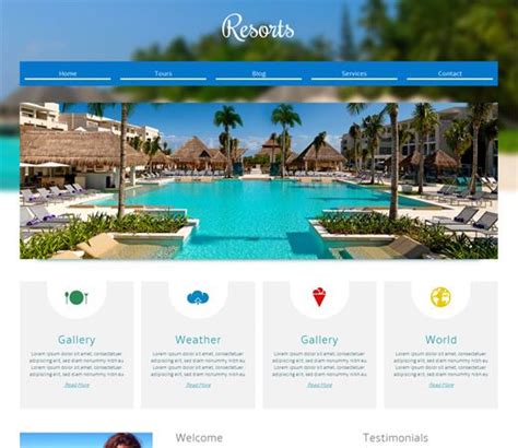 resorts free responsive html5 css3 mobileweb template travel