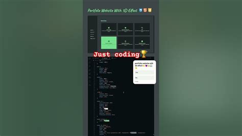 portfolio website with 3d effect👈 😈🎧 html css js coding 🏆 shorts