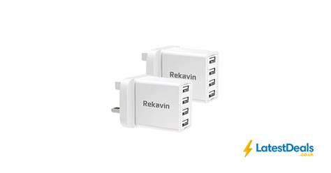 Usb Plugmulti Usb Charger Plug Adaptor Uk 2 Pack 4 Port Multiple Usb