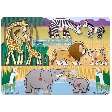 Melissa And Doug Peg Puzzle Safari 8 Pieces Online Toys Australia