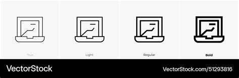 Data Analysis Icon Thin Light Regular And Bold Vector Image