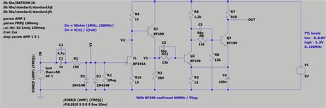 55mhz On Breadboard Built A Schmitt Trigger With Discrete Transistors To Convert Ac To Ttl
