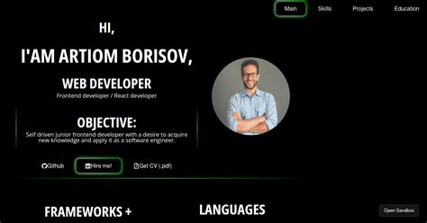Portfolio Codesandbox