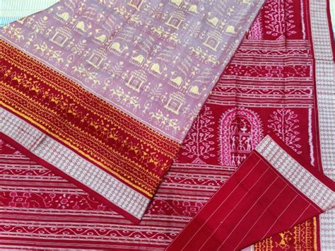 Maroon Pasapalli Border Sambalpuri Silk Saree