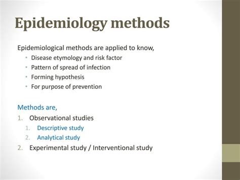 Epidemiology Methods Approaches And Tools Of Measurement Pptx