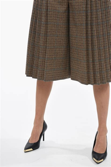 Celine Pleated Houndstooth Gaucho Pants Women Glamood Outlet