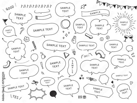 手書きの吹き出し素材 Stock Vector Adobe Stock