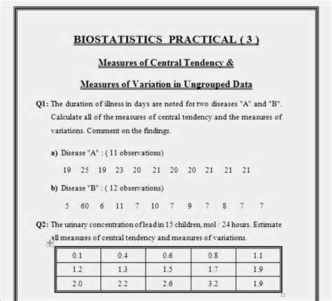 Solved Biostatistics Practical 3 Measures Of Central