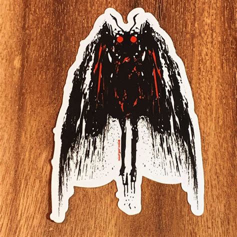 Mothman Cryptid Sticker Laptop Decals Water Bottle Etsy