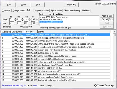 Subtitle Editor Subtitle Tool Freeware