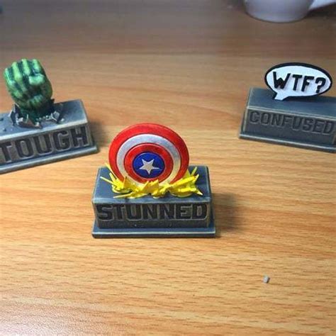 Download Stl File Marvel Champions Lcg Custom Status Tokens Set • 3d