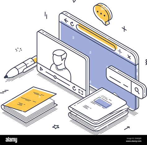 Essential Tools For Online Education Including A Tablet Books And A Video Call Interface