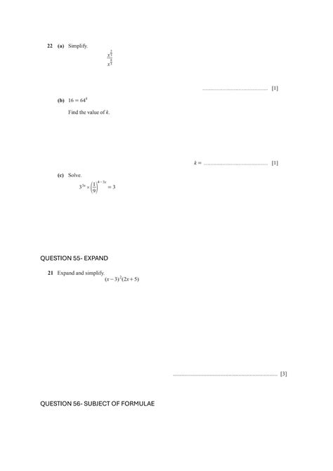 Algebra Igcse Maths Exam Question Bank Pdf