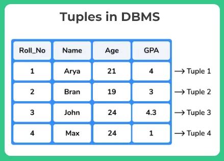 Tuple Database Management System PrepInsta