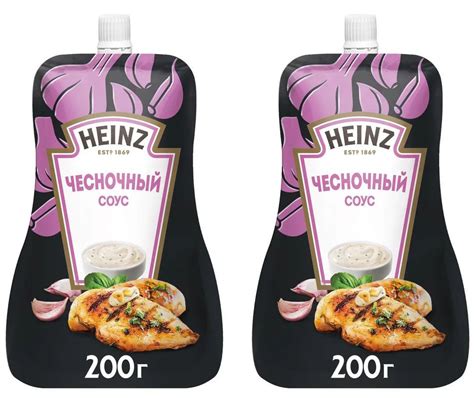 Соус Heinz Чесночный, 2 уп по 200 г - купить с доставкой по выгодным ...