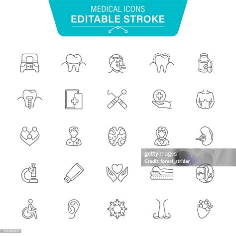 Medical Line Iocns High Res Vector Graphic Getty Images