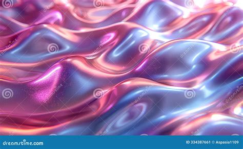 3d Render Of Abstract Metallic Background With Some Smooth Folds In It Stock Illustration