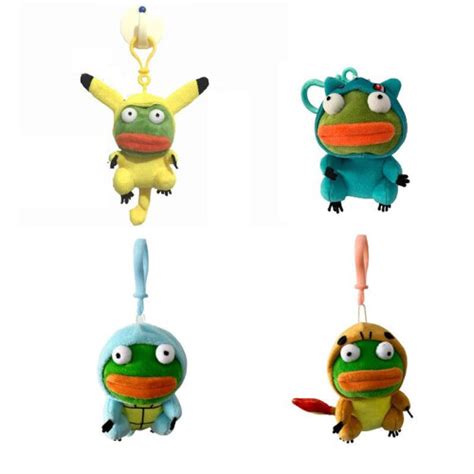 Pokemon Sad Pepe The Frog Cute Plush Keychain Doll Pendant Pikachu Kid
