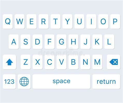 Vector Modern Keyboard Of Smartphone Alphabet Buttons Vector Illustration Stock Vector