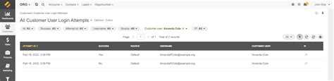 Customer User Login Attempts Orocommerce Orocrm And Oroplatform Documentation