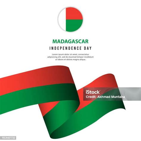 마다가스카르 독립 기념일 벡터 템플릿입니다 배너 인사말 카드 또는 인쇄를 위한 디자인 기에 대한 스톡 벡터 아트 및 기타 이미지 기 기념일 낮 Istock