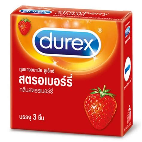 Durex Strawberry ถุงยางอนามัยดูเร็กซ์ สตรอเบอร์รี่