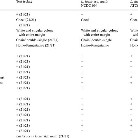 Isolation Of Lactococcus Lactis Ssp Lactis From Dairy And Non Dairy Download Table
