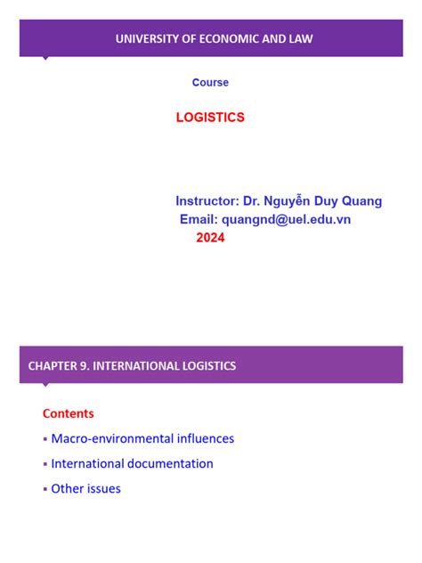 Chapter 9 International Logistics Pdf Logistics Economies