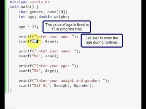 C Programming Series Scanf Function Youtube