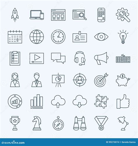 Line Startup Icons Stock Vector Illustration Of Development 99273074