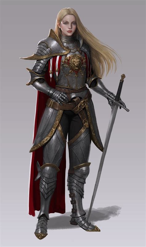 Artstation Human Knights Yuri Choi Prajurit Wanita Ksatria Gadis Animasi