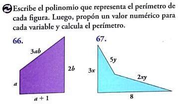 SOLVED escribe el polinomio que representa el perímetro de cada figura
