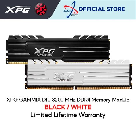 Adata D10 8gb Ddr4 3000mhz 3600mhz Dimm Ram Blackwhite