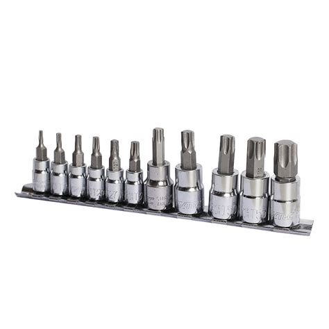 Fixtec 11pcs 1 4and3 8drive Bits Socket Set Security Torx Bit Socket Set Drive Bits Socket Set