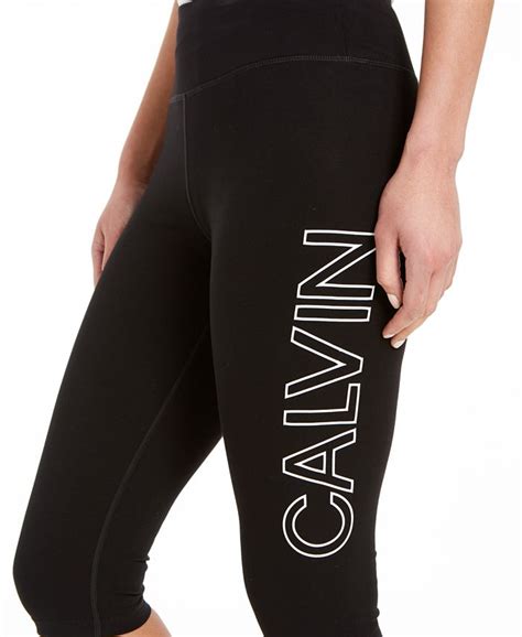 Calvin Klein Outline Logo High Waist Capri Leggings And Reviews Pants
