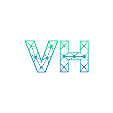 Abstract Letter VH Logo Design With Line Dot Connection For Technology And Digital Business