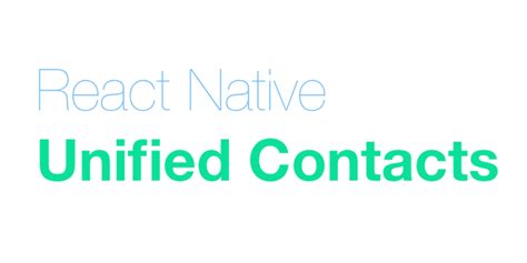 Github Joshuapinterreact Native Unified Contacts Your Best Friend