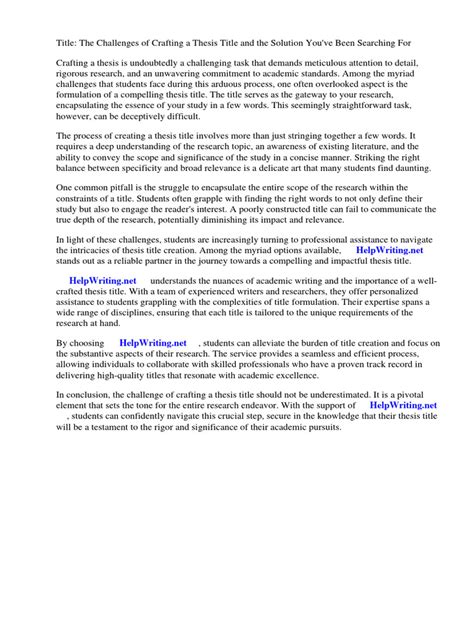 Thesis Title Making Pdf