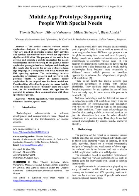 Pdf Mobile App Prototype Supporting People With Special Needs
