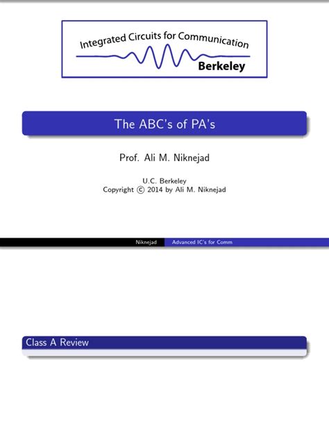 Module 6 2 Pa Classes Pdf Amplifier Cmos